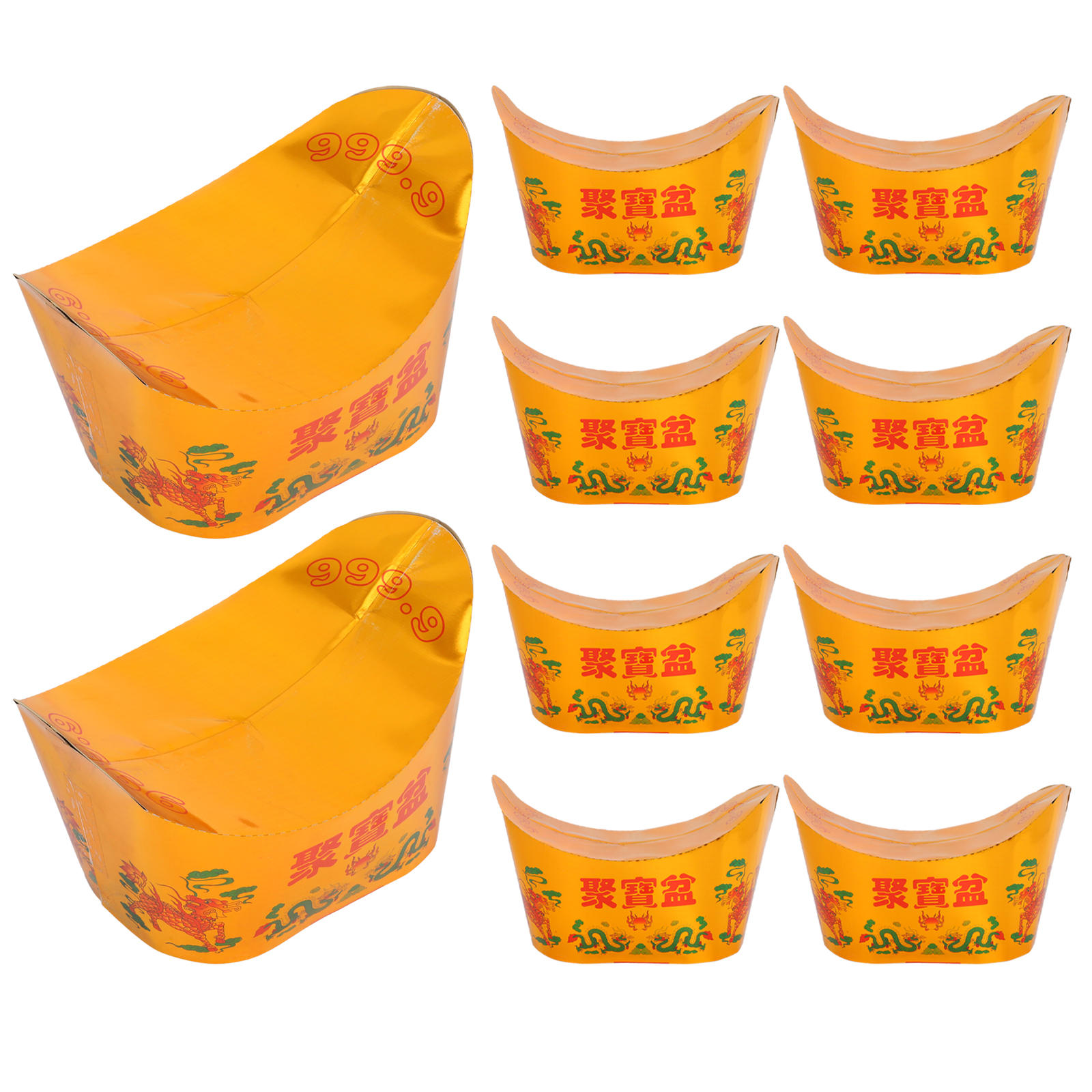 Masteelf 10pcs Big Chinese Paper Money For The Dead Golden Ingot Feng ...