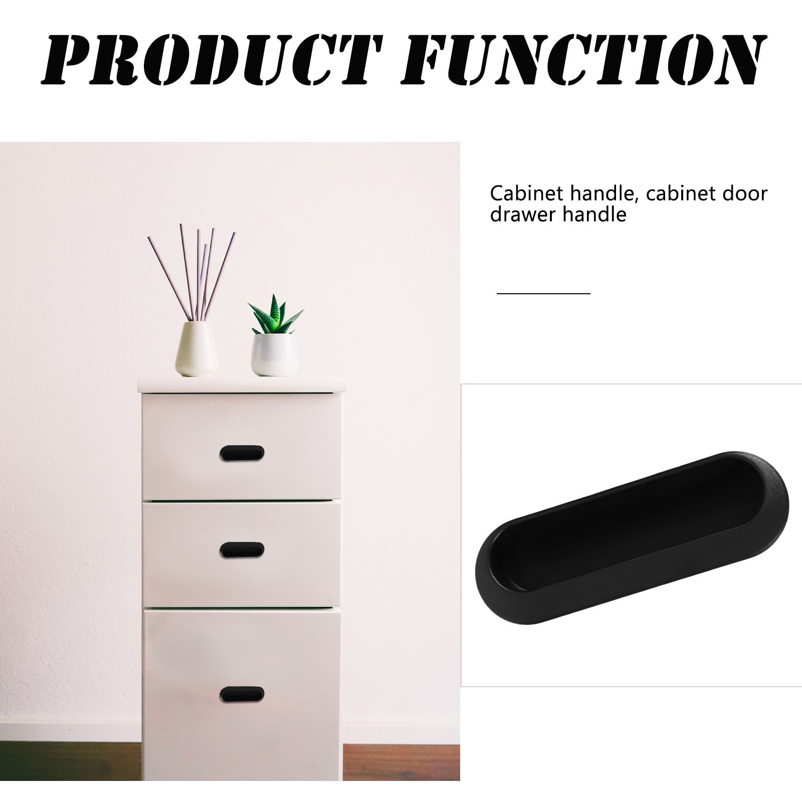 Masteelf 10pcs Embedded Plastic Handles Pocket Door Handle Recessed ...