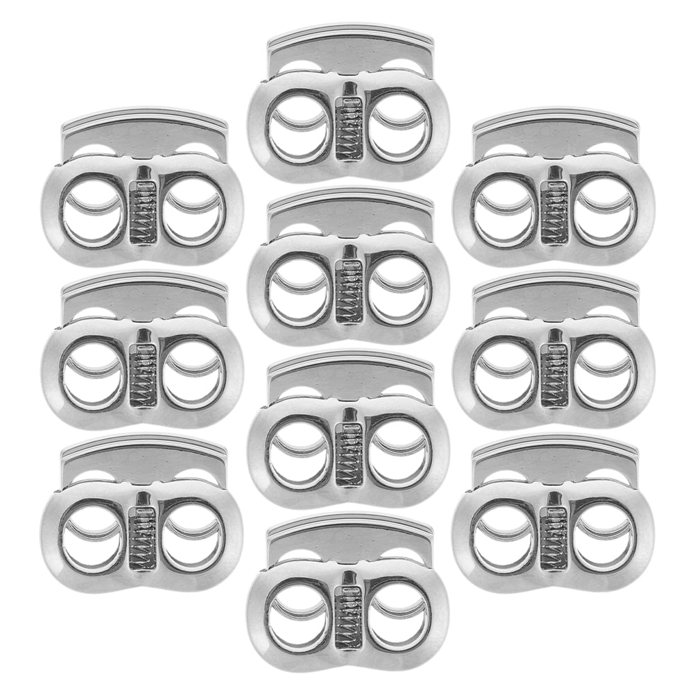 Masteelf 10pcs Heavy Duty Metal Double Hole Cord Locks for Drawstrings ...