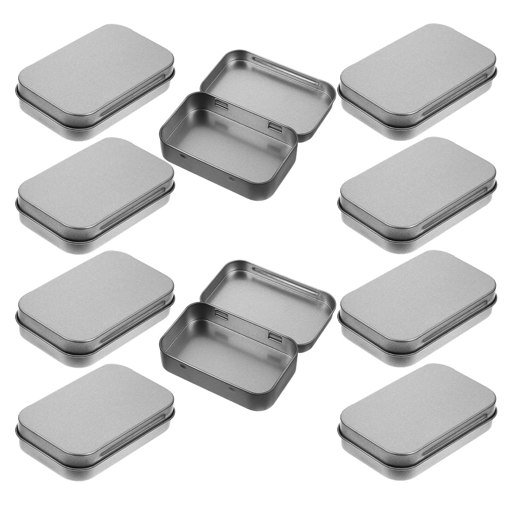 Masteelf 10pcs Mini Rectangular Tinplate Tin Boxes With Lids Metal ...