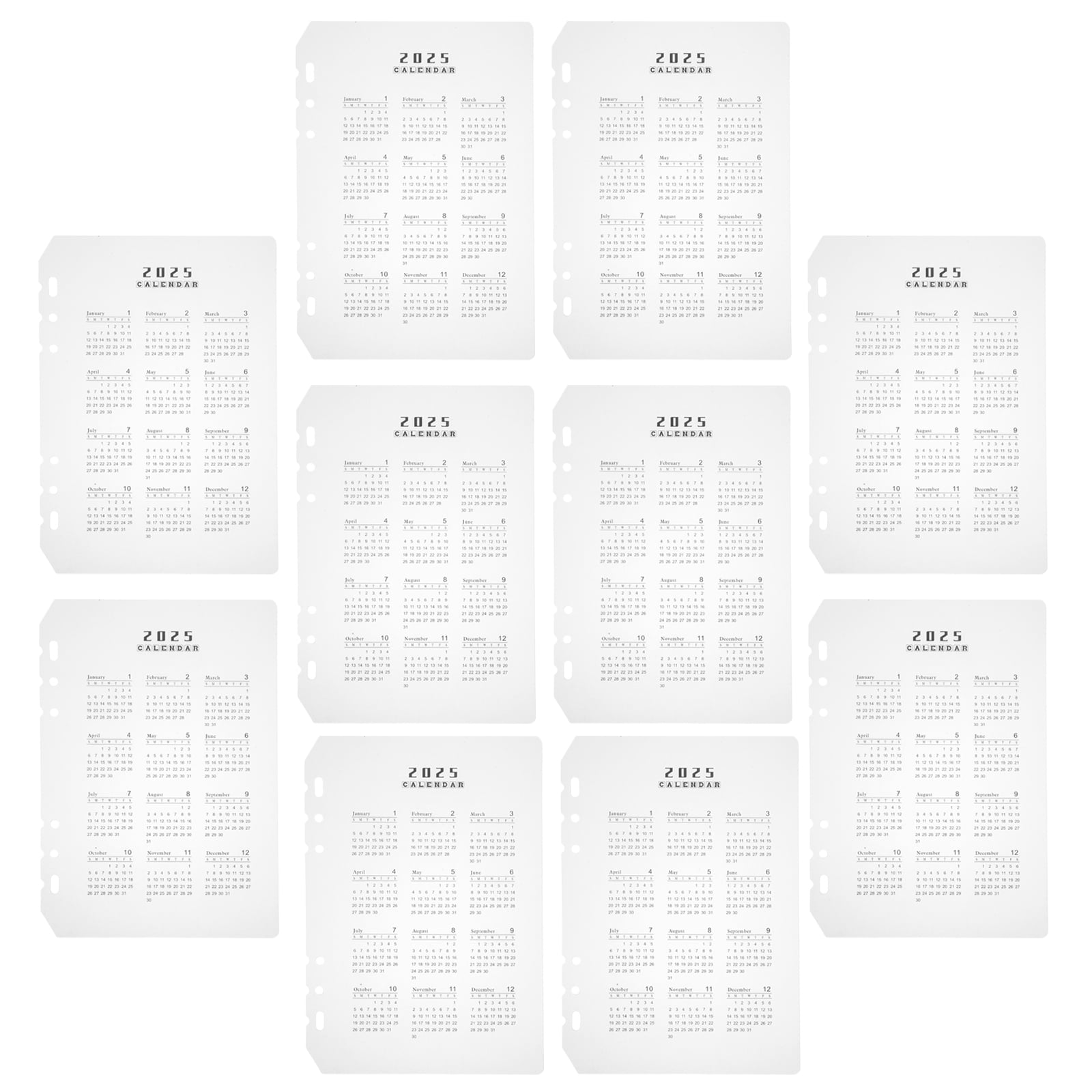 Masteelf 10pcs Monthly Planner Refill 2025 Calendar Binder Planner ...