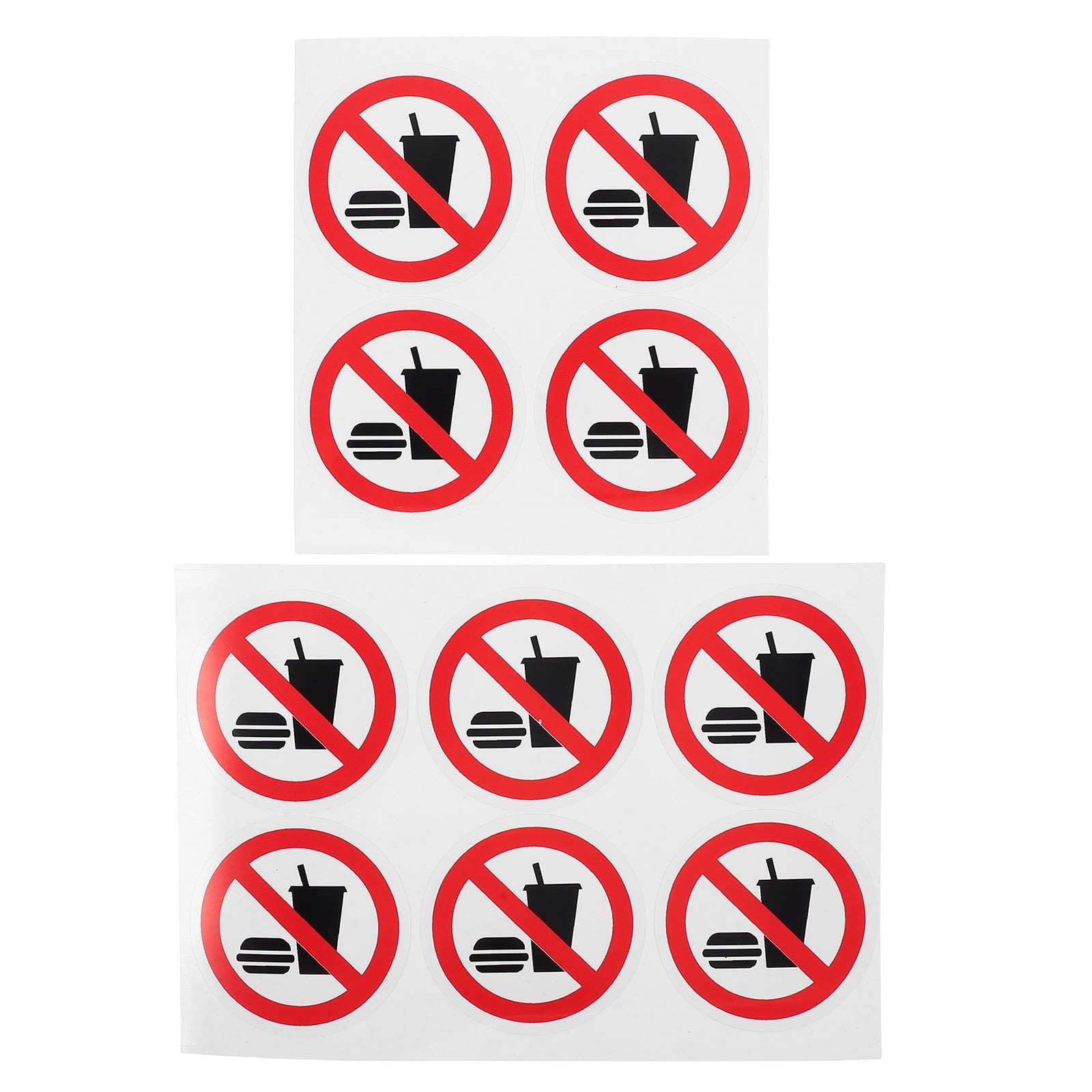 Masteelf 10pcs No Food or Drinking Sticker Warning Sign Decals Round ...