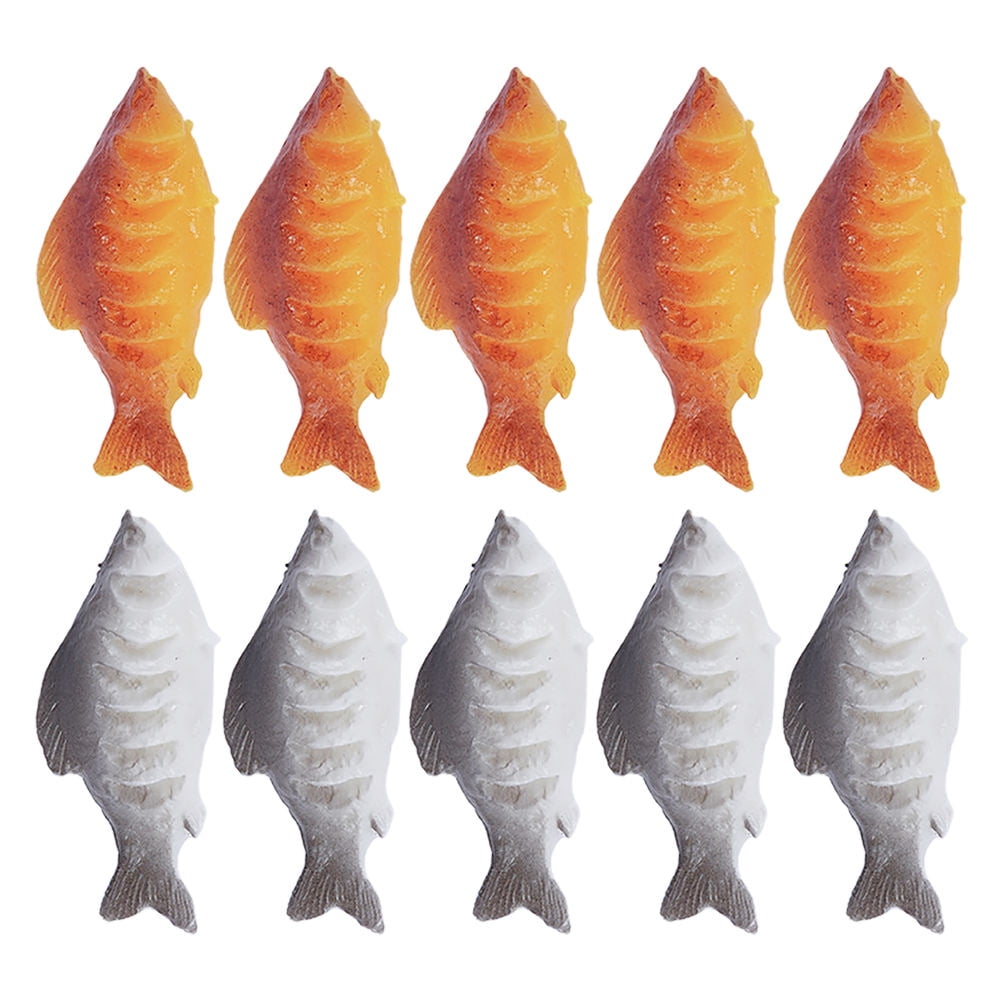 Masteelf 10 Assorted Color PVC Miniature Carp Models for Decor Handmade ...