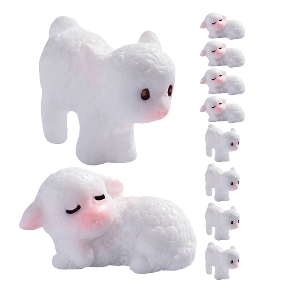 Masteelf 10pcs Resin Sheep Figurines Miniature Lamb Ornaments for Micro ...