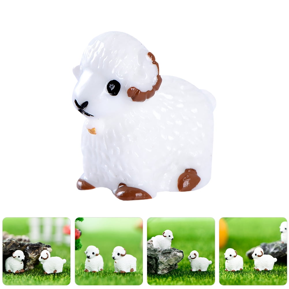Masteelf 10pcs Tiny Sheep Landscape Statue Micro Sheep Terrarium Statue ...