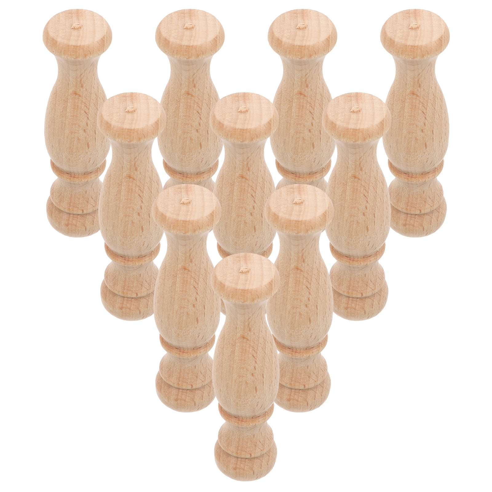 Masteelf 10 Pcs Spinning Wheel Yarn Miniatures Solid Wood Column ...