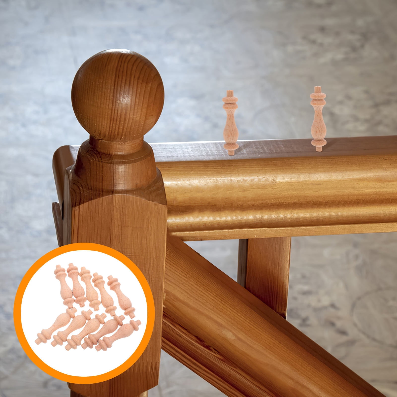 Masteelf 10pcs Wood Spindles European Style Baluster for Staircase ...