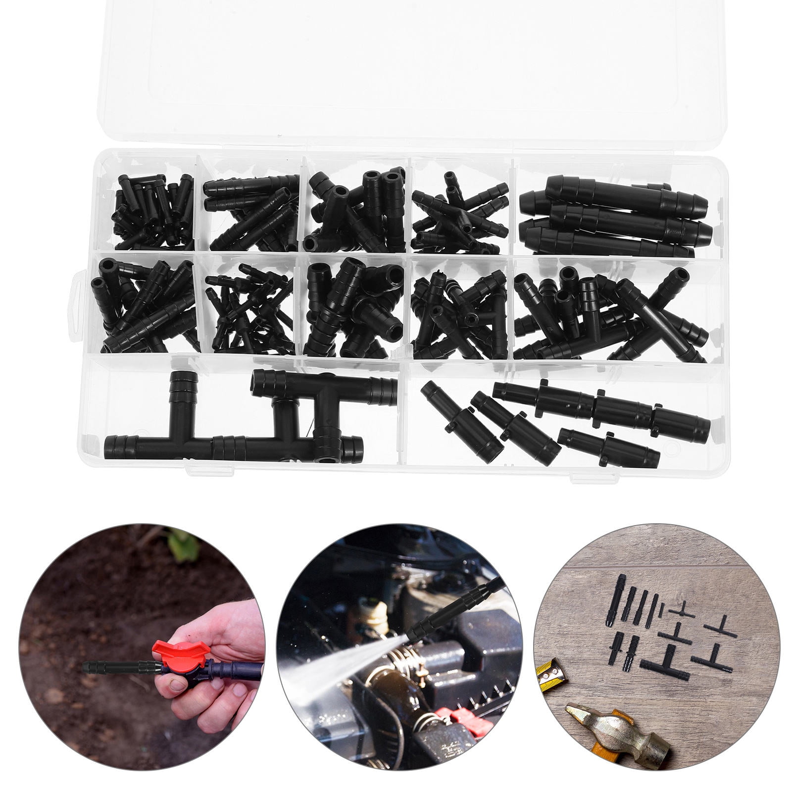 Masteelf 113PCS Vacuum Hose Adapter Kit with Automotive Tee Straight ...