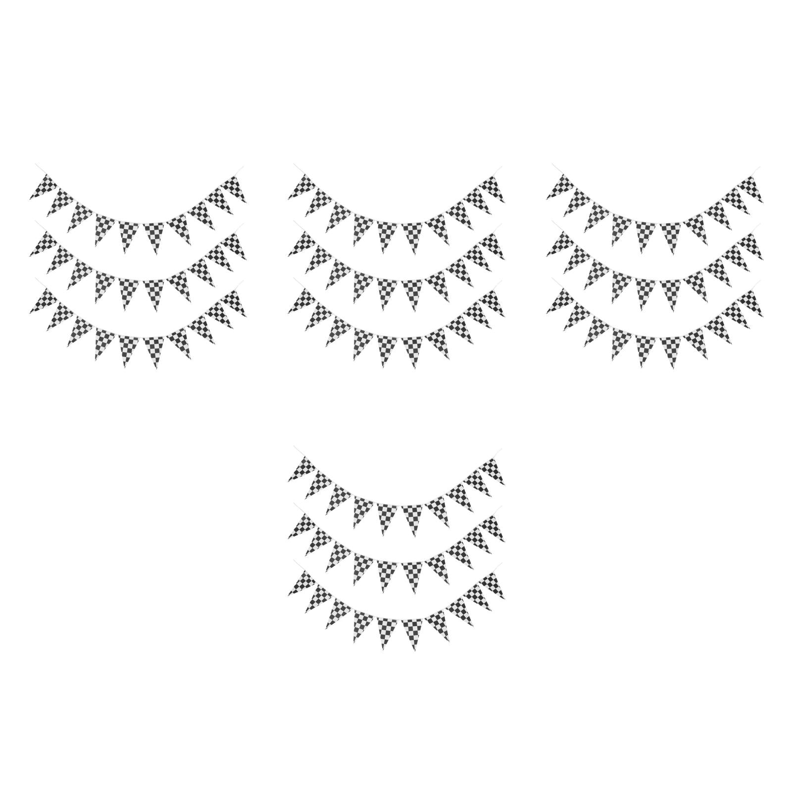 Masteelf 12 PCS Race Cars Checkered Flag Banner Race Car Racing Flags ...