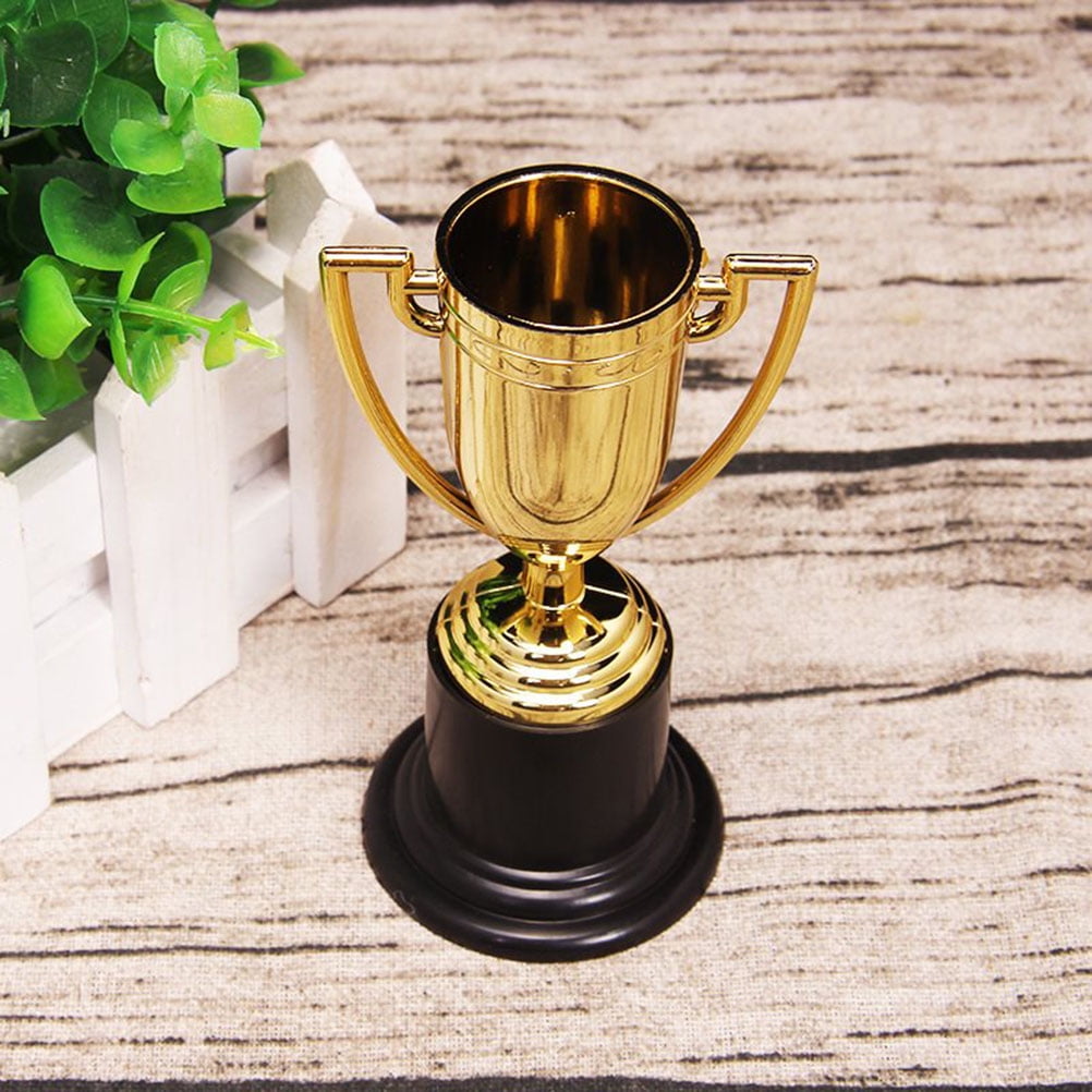 Masteelf 12 Pcs 10cm Plastic Golden Trophy Student Sports Award Trophy ...