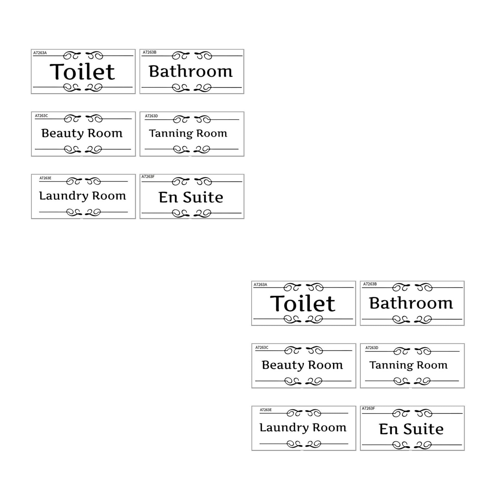 Masteelf 12 Pcs Adhesive Sticky Toilet Sticker Bathroom Door Decal ...