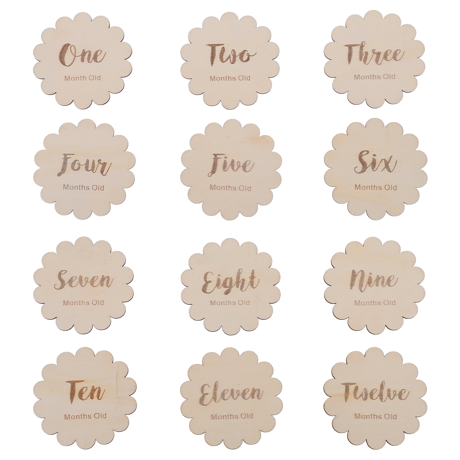 Masteelf 12 Pcs Birth Month Cards Baby Growing Up Celebration Lamp ...