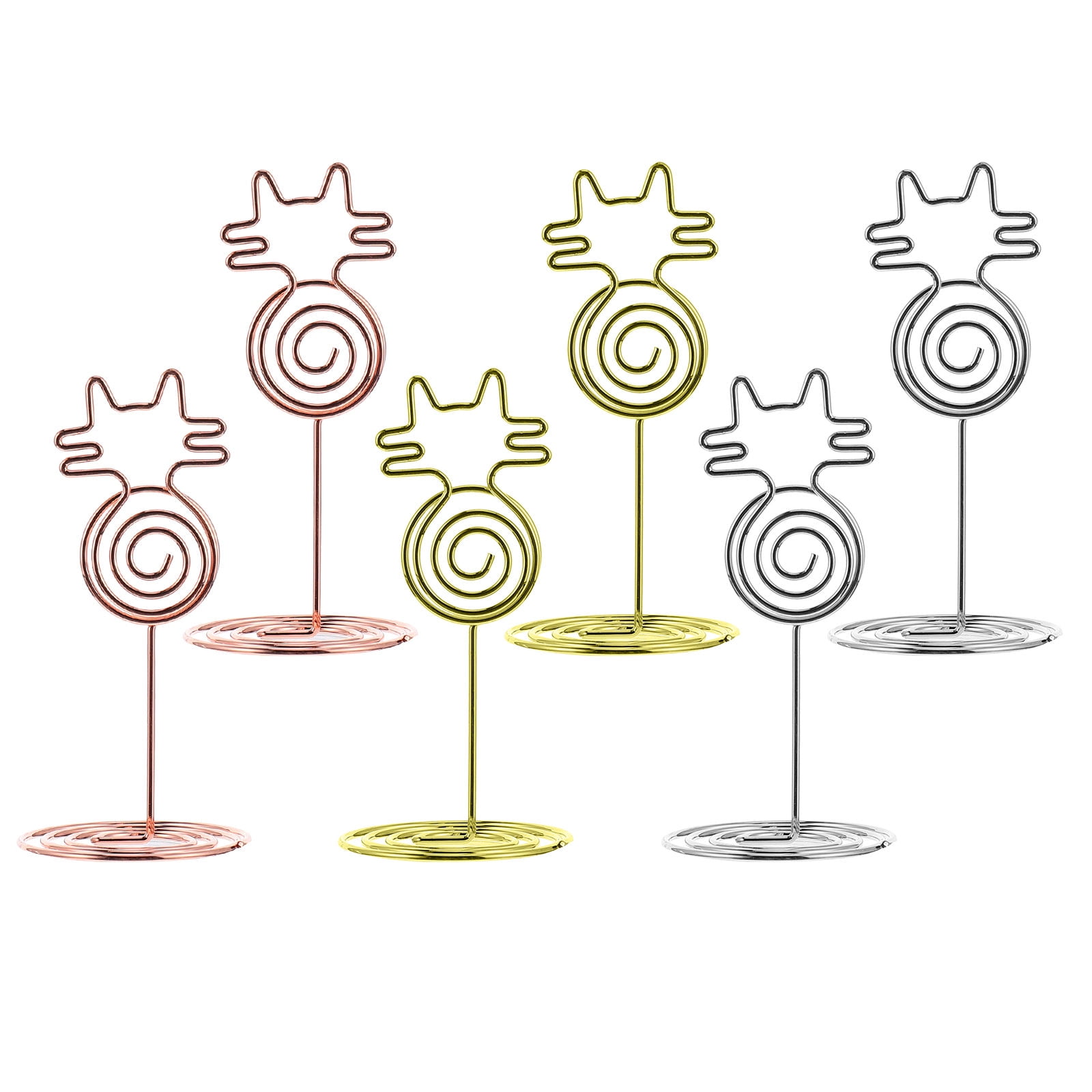 Masteelf 12 Pcs Card Holder for Desk Wedding Table Sign Metal Note Name ...