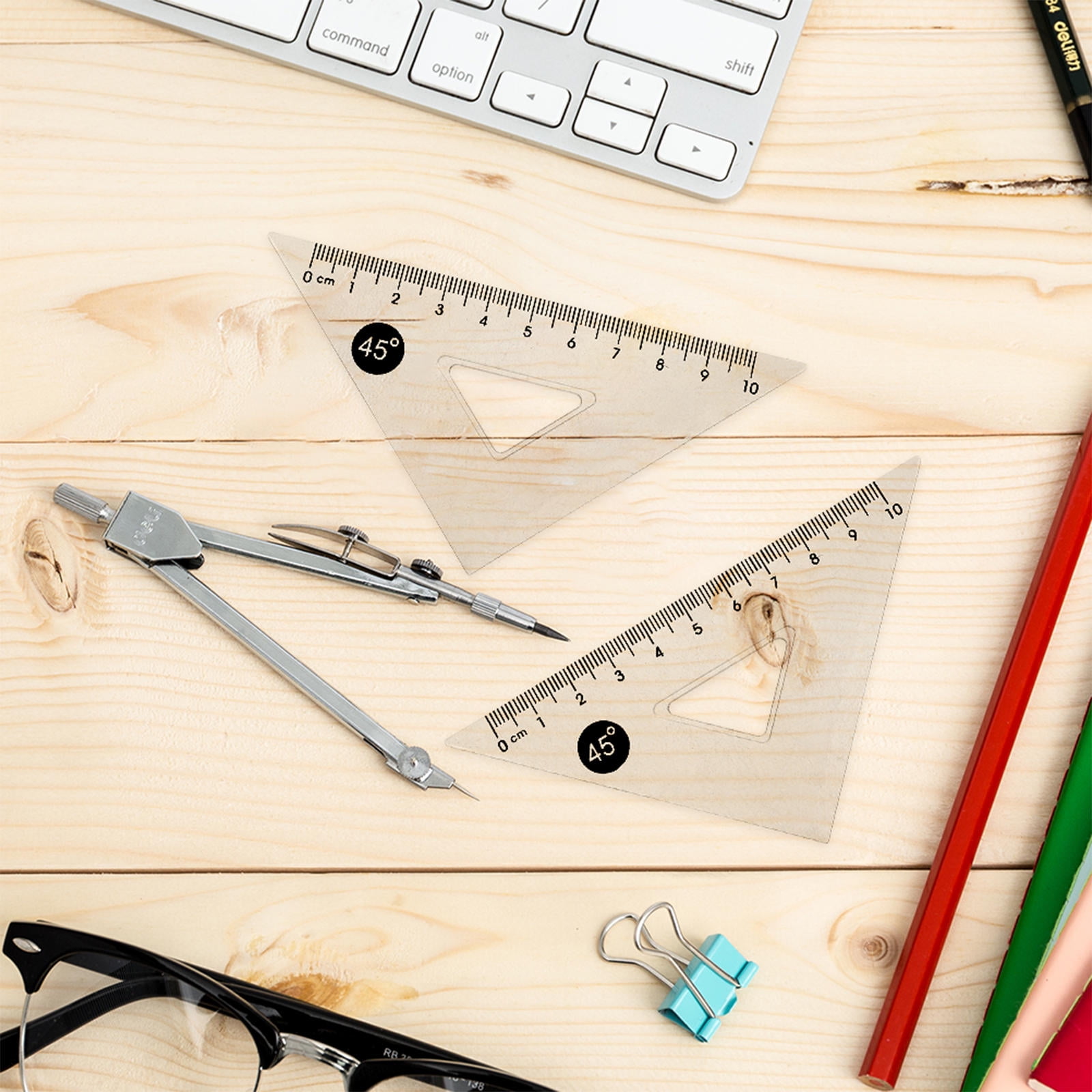 Masteelf 12 Pcs Drawing Triangle Ruler Geometry Rulers Student ...