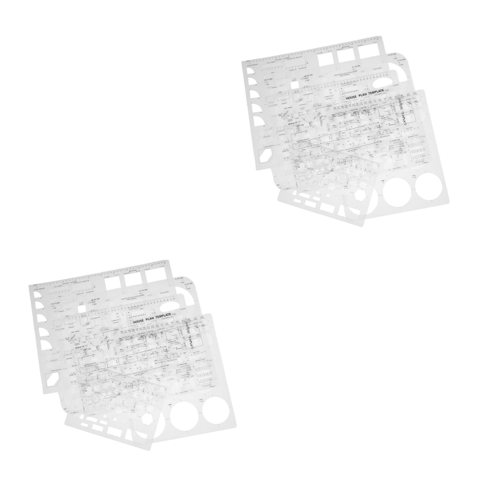 Masteelf 12 Pcs Geometric Drawings Templates Stencils Plastic Measuring ...