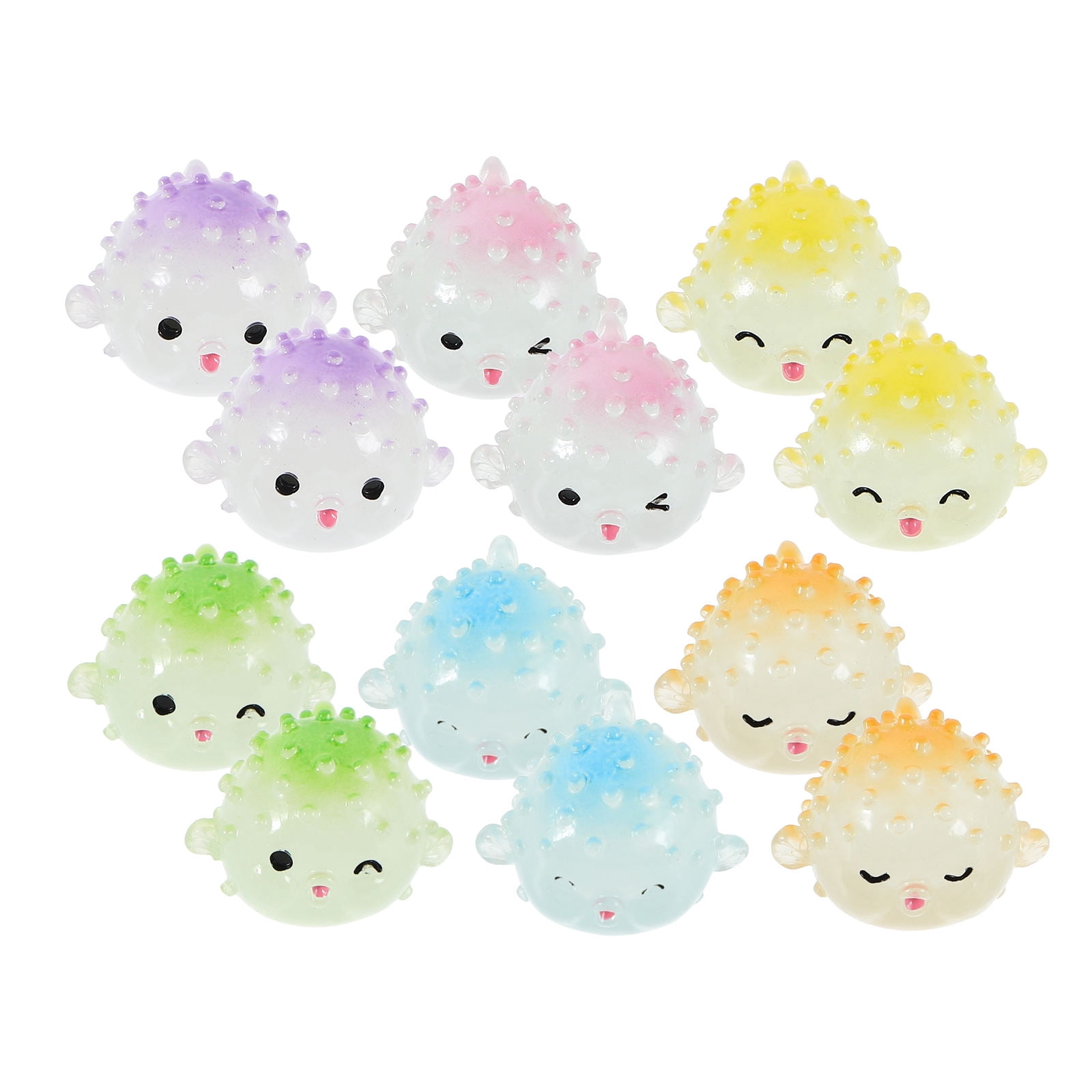 Masteelf 12 Pcs Miniature Ocean Themed Resin Pufferfish Marine Animals ...