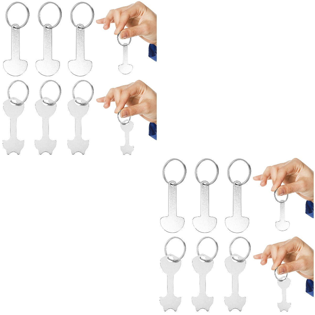 Masteelf 12 Pcs Shopping Trolley Tokens Cart Quarter Keychain Trolley ...