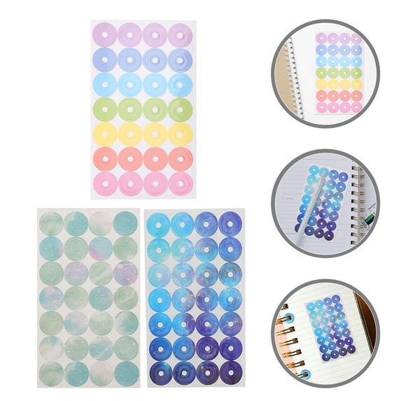 Masteelf 12 Sheets Self-Adhesive Hole Reinforcement Stickers Circle ...