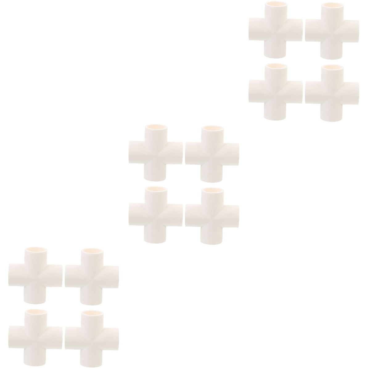 Masteelf 12 pcs 4-way Joint PVC Links Fitting Water Connector Water ...