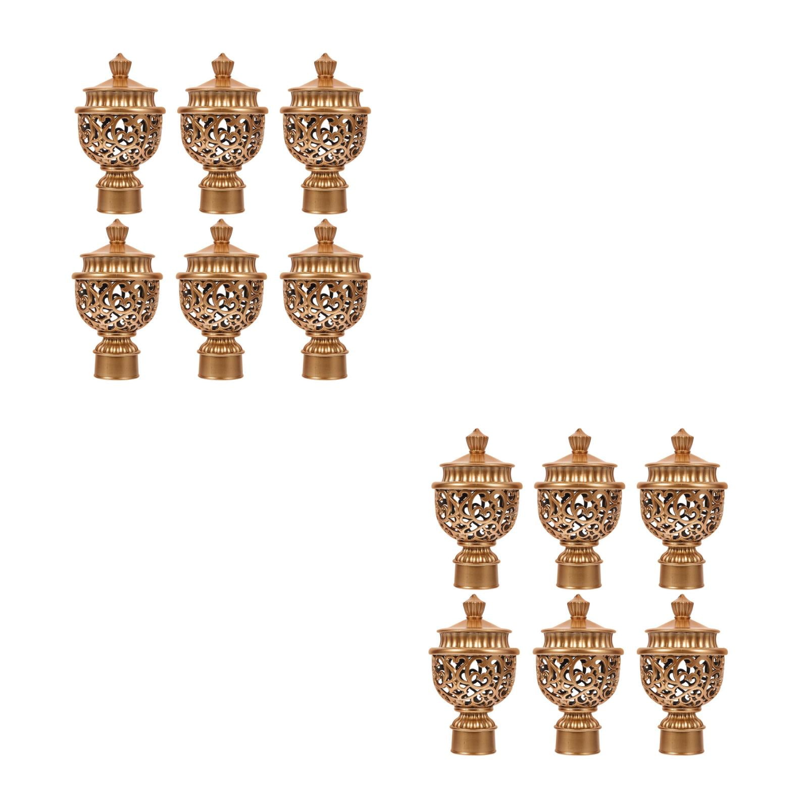 Masteelf 12 pcs Decorative Curtain Rod End Cap Plastic Flower Pattern ...