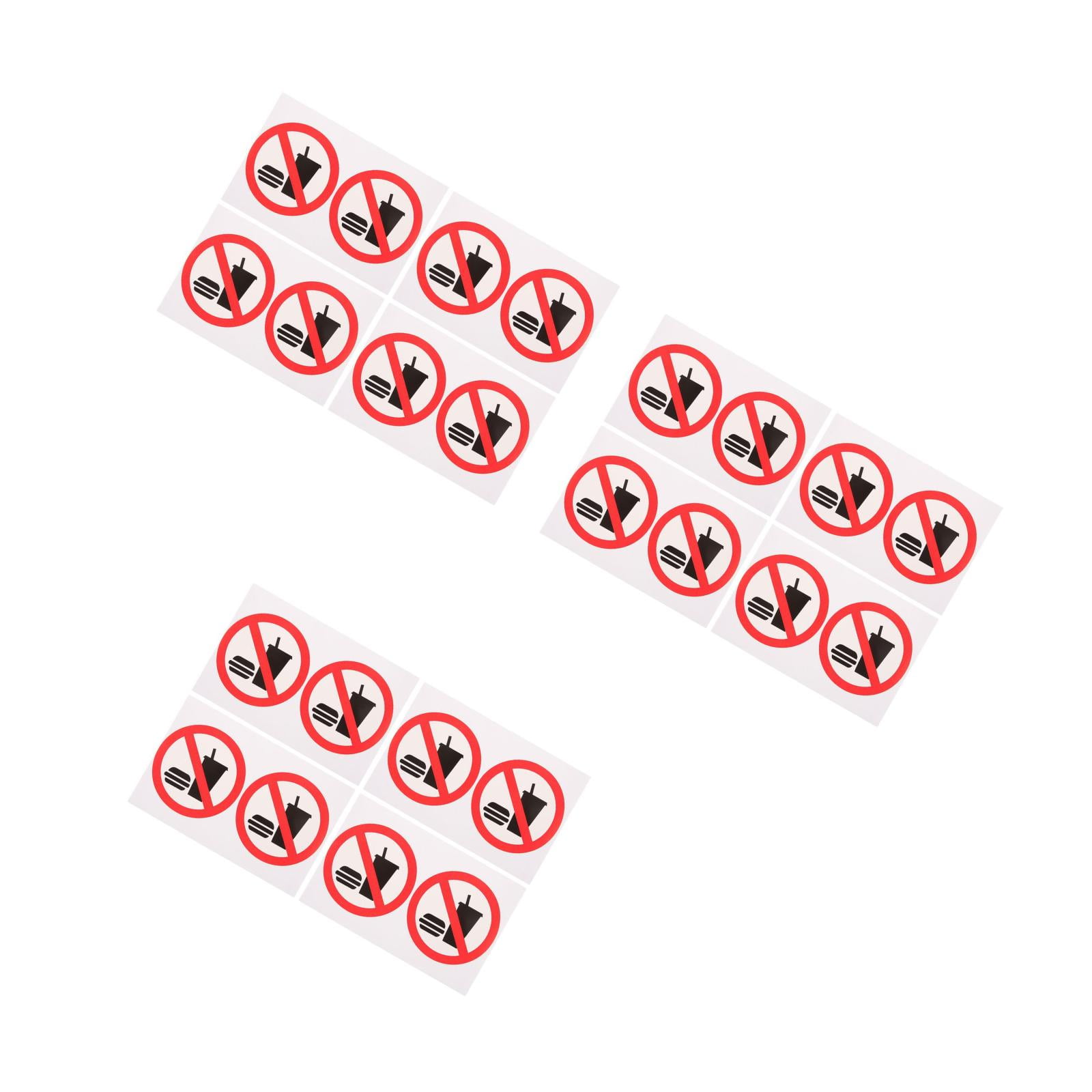 Masteelf 12 pcs No Food Or Drink Sign Sticker Self Adhesive Decal For ...