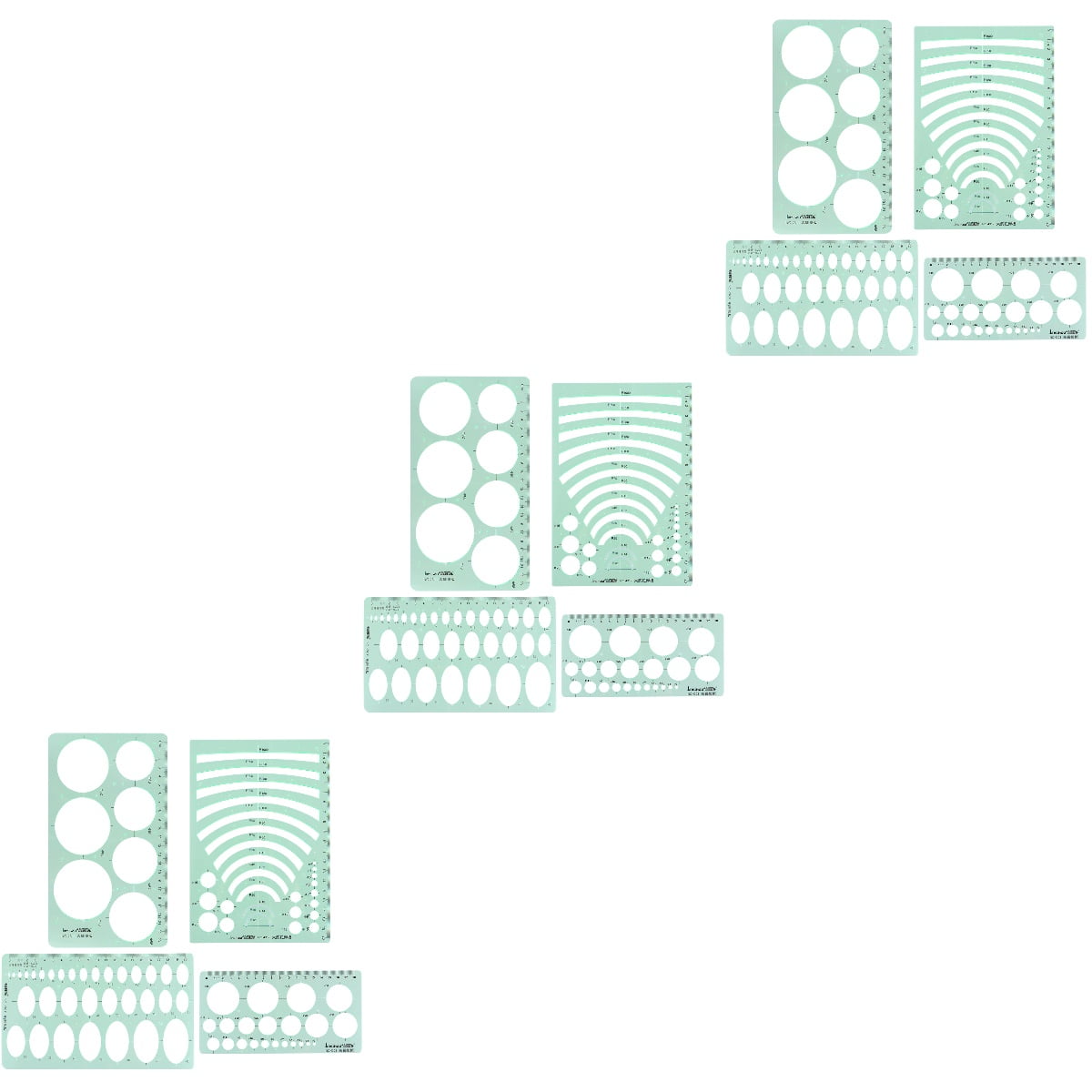 Masteelf 12 pcs Geometry Drawing Template Ruler Stencil Measuring Tool ...