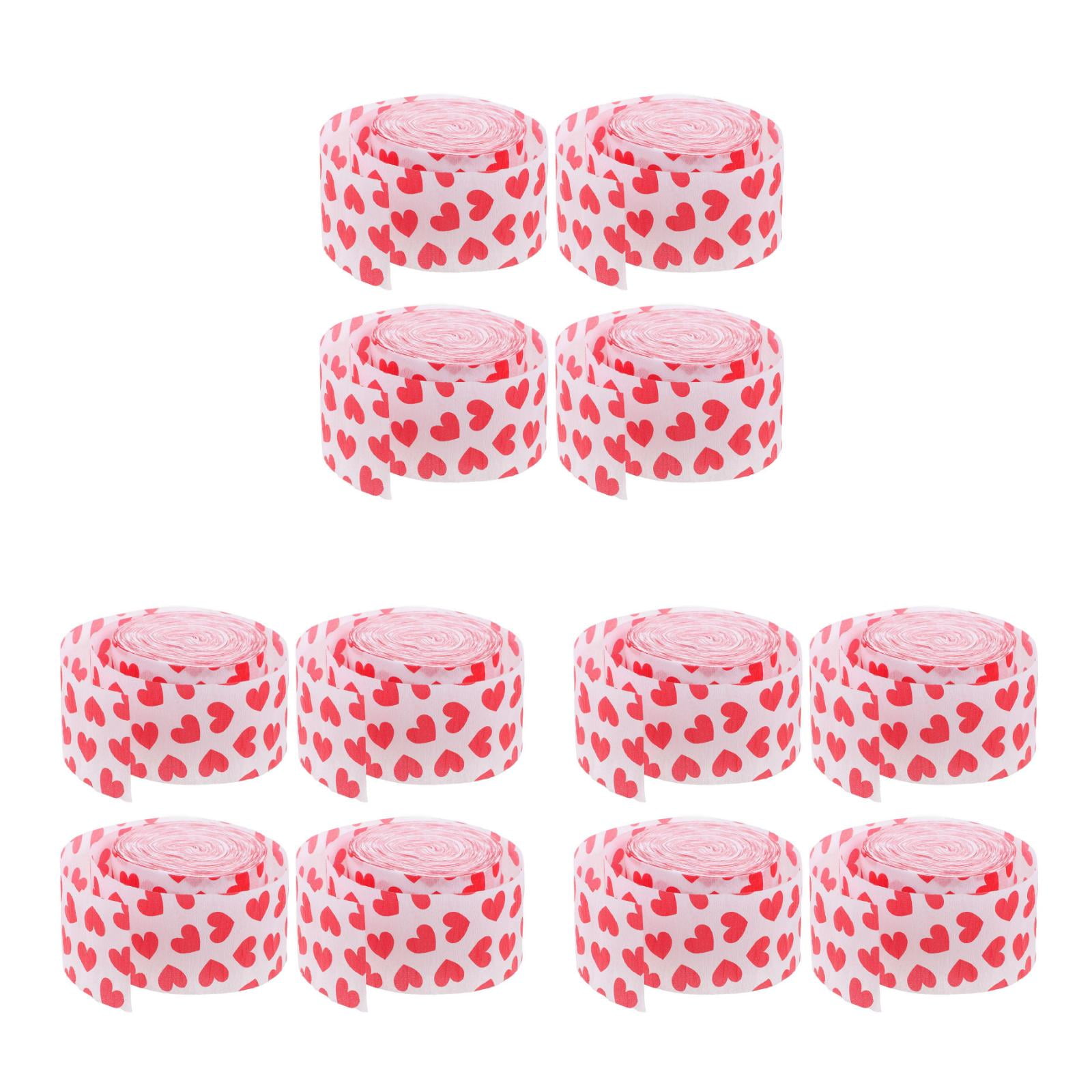 Masteelf 12 pcs Heart Crepe Paper Streamers Love Heart Shaped Paper ...