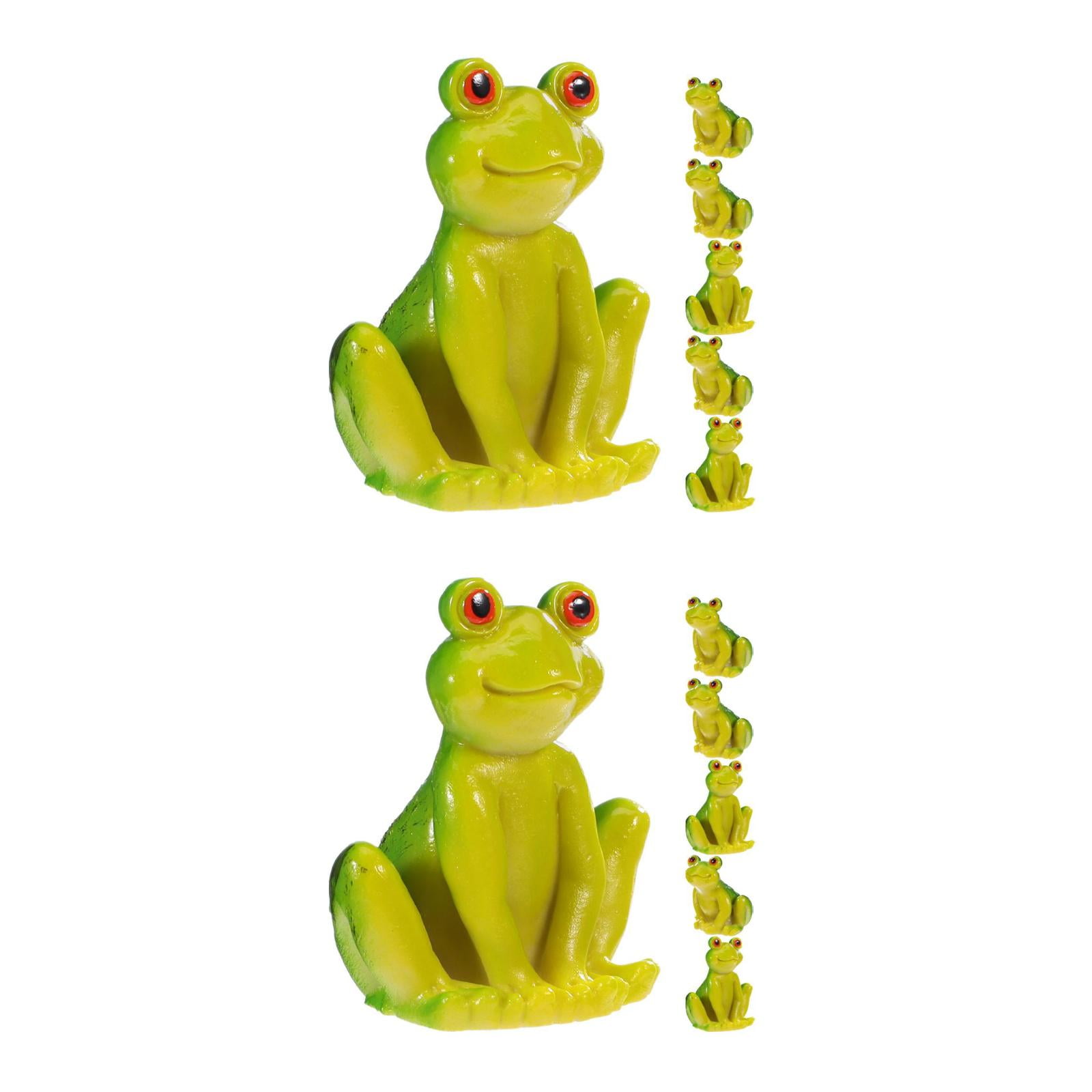Masteelf 12 pcs Mini Resin Frog Garden Ornaments Lifelike Frog Statues ...