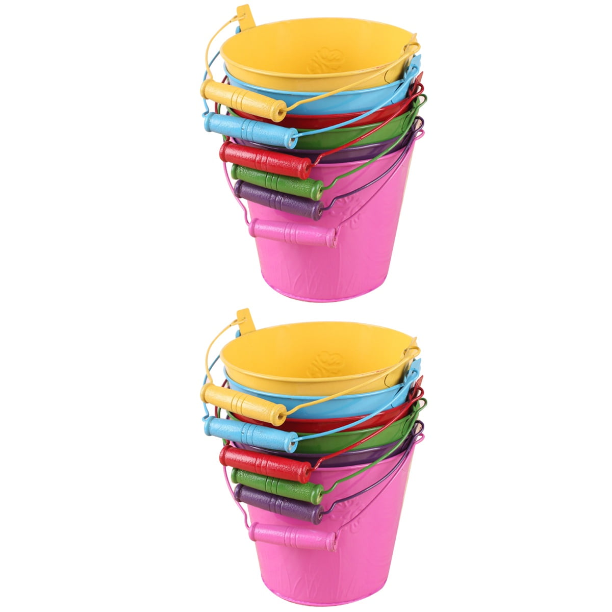 Masteelf 12 pcs Tinplate Beach Bucket Interesting Mini Bucket Toy Child ...