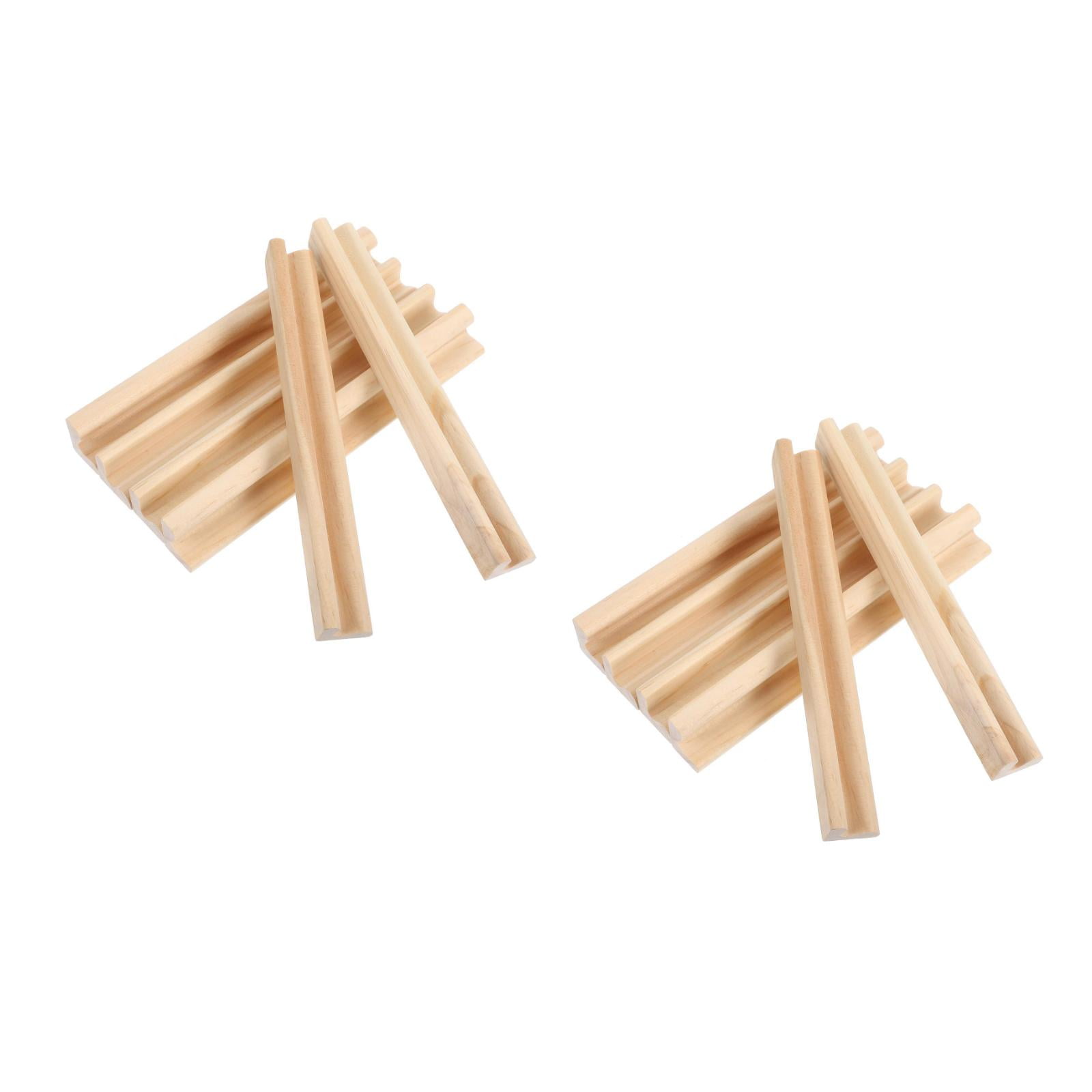 Masteelf 12 pcs Wooden Domino Racks English Letter Base Craft Projects ...