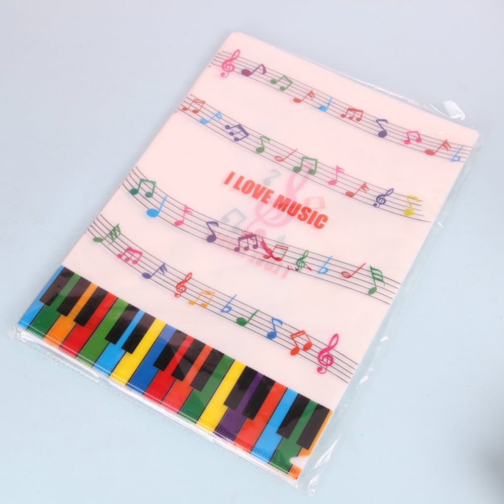 Masteelf 12PCS PVC Music Note Pattern Document Holder A4 Two-Page File ...