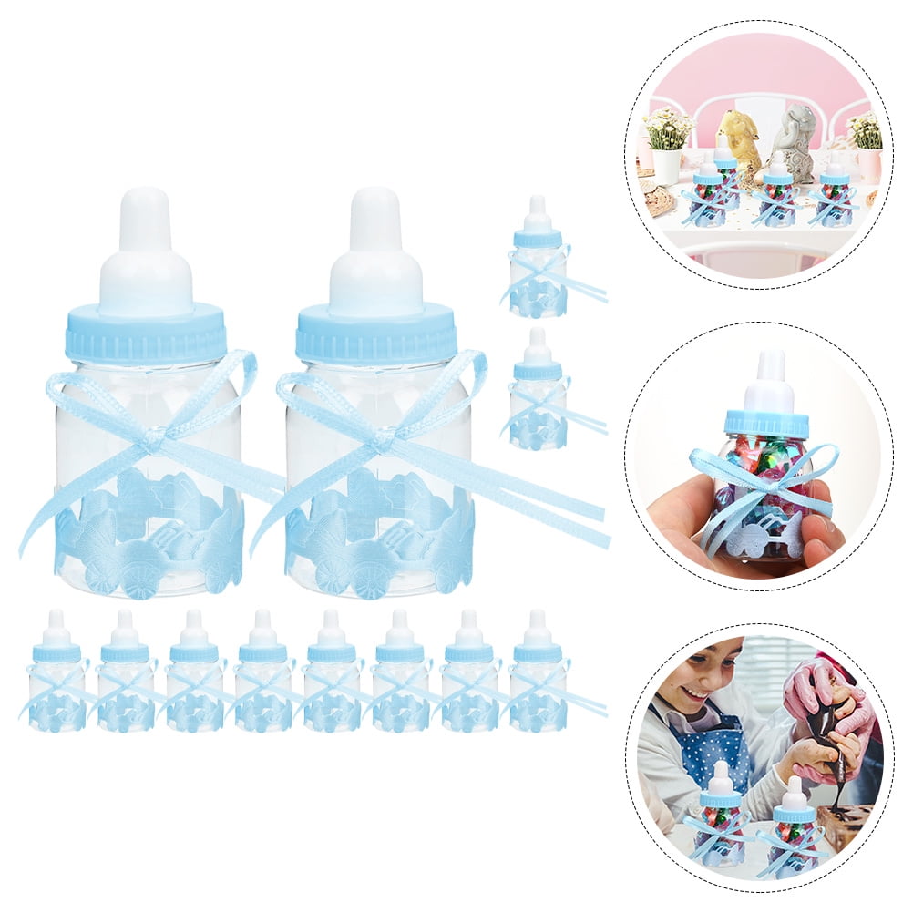 Masteelf 12Pcs Blue Small Baby Bottles Candy Boxes for Baby Shower and ...