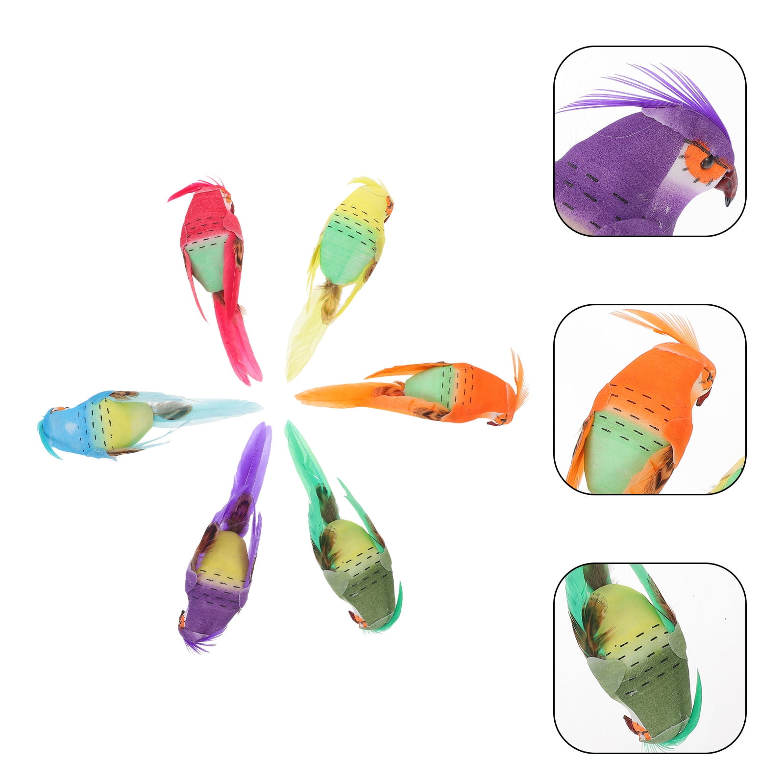 Masteelf 12Pcs Fake Parrot for Craft Showcase Bird Model Foam Parrot ...