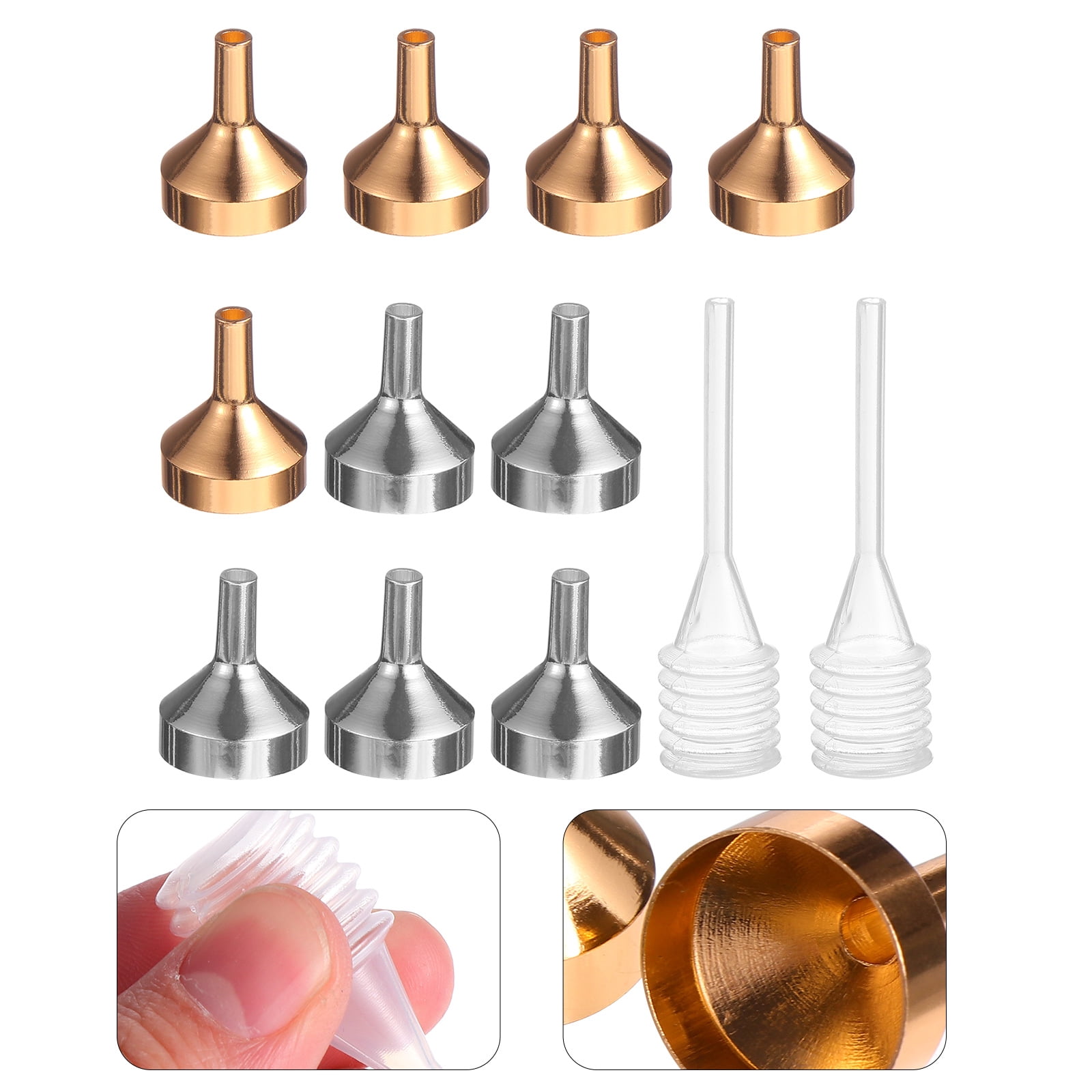 LOLIPPYY Funnels Gold Mini Funnel for Filling Bottles Travel 12Pcs Set ...