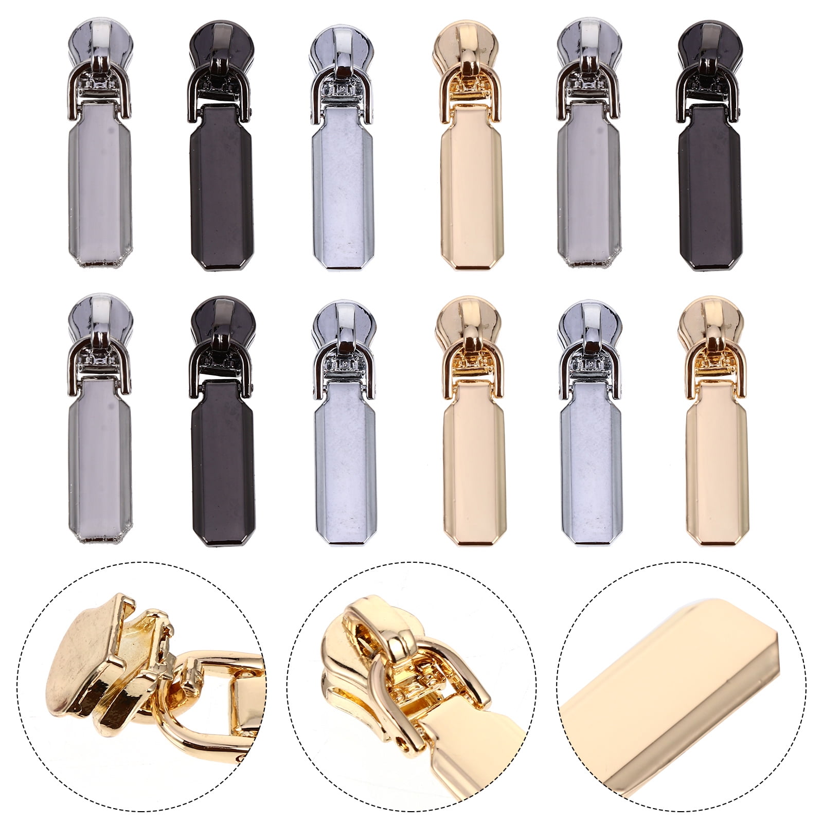 Masteelf 12pcs Assorted Color Metal Zipper Pulls for Bag Coat Purse ...