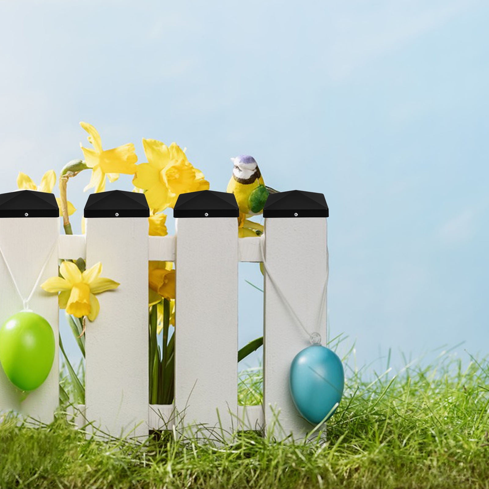 Masteelf 12pcs Fence Post Caps Decorative Square Post Caps Garden Fence ...