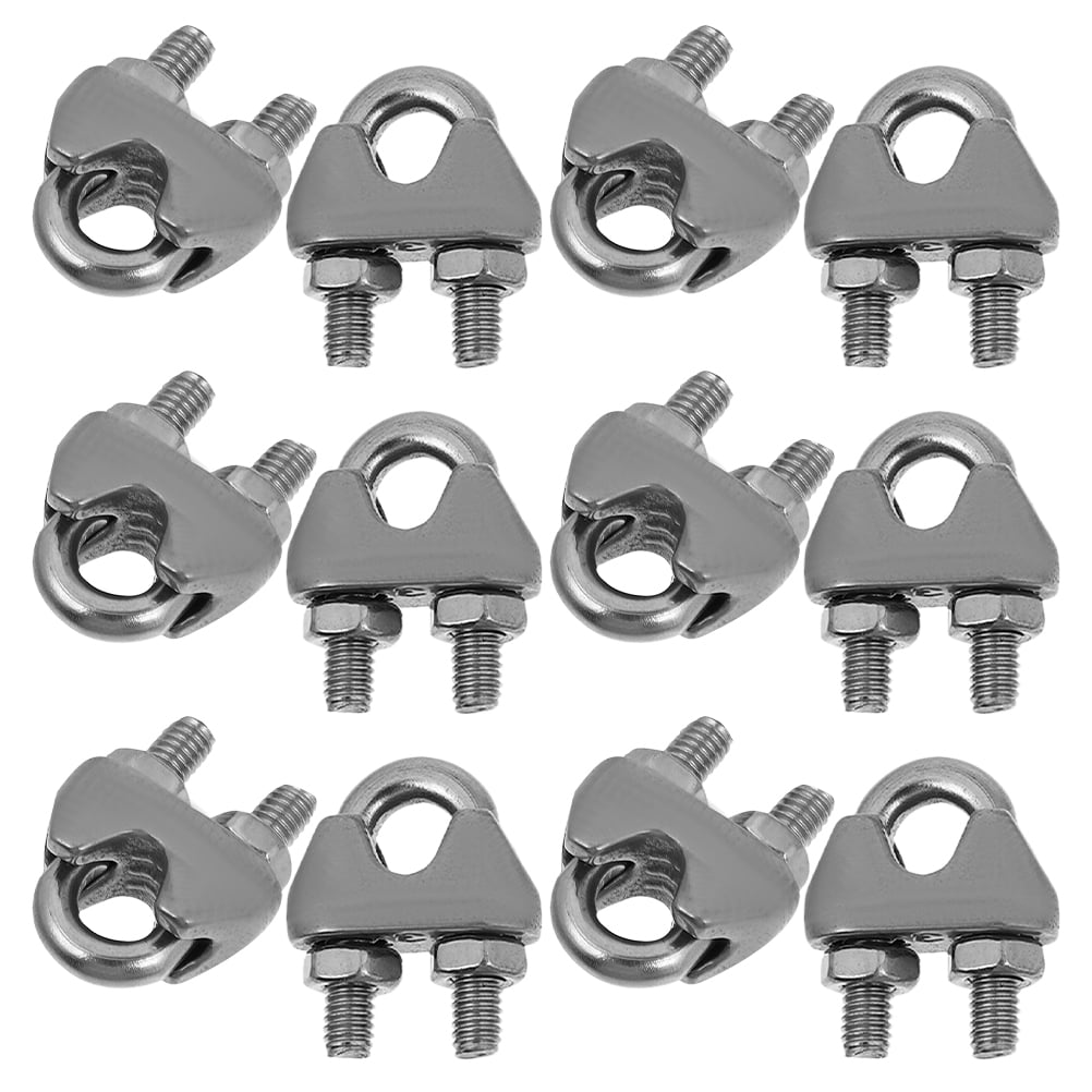 12pcs Stainless Steel Wire Rope Clip Cable Clamp U Bolt Fastener ...