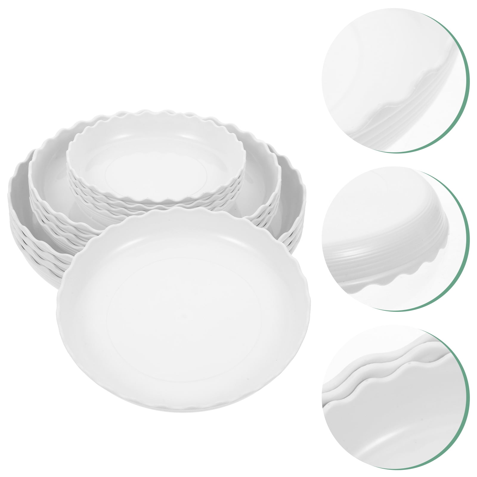 Masteelf 12pcs Round Shaped Wave Plant Saucer Tray Flower Pot Saucer ...
