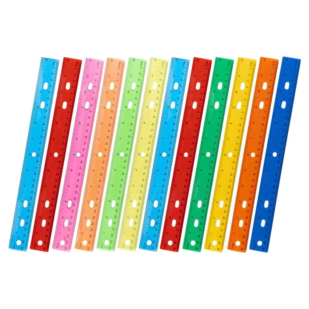 Masteelf 12pcs Students Rulers Measuring Ruler Plastic Ruler Reusable ...