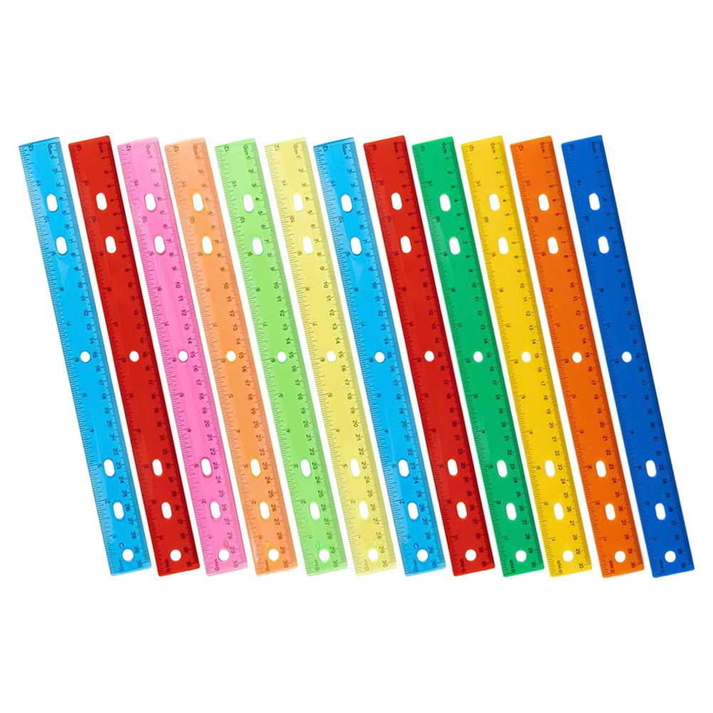Masteelf 12pcs Students Rulers Measuring Ruler Plastic Ruler Reusable ...