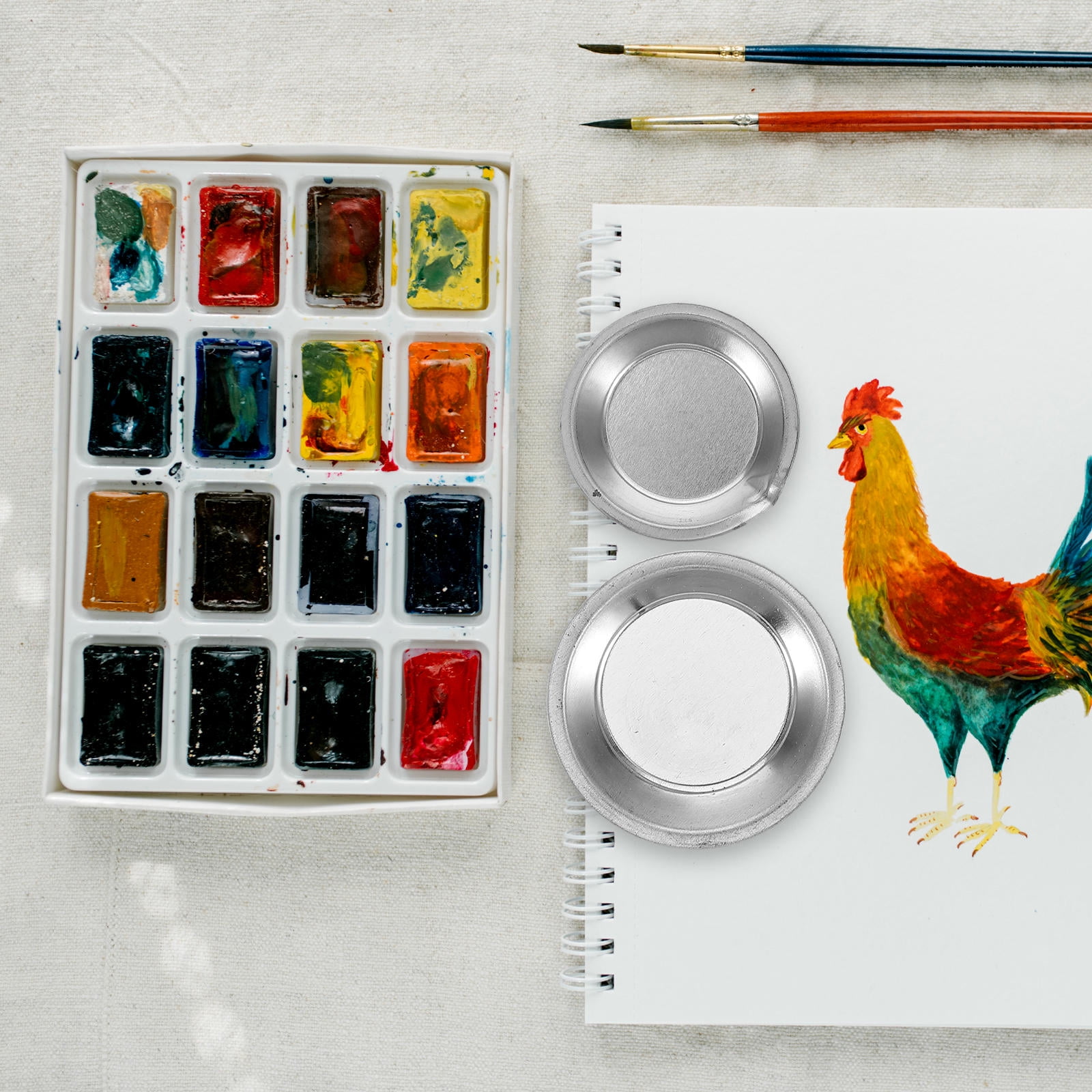 Masteelf 13pcs Painting Tray Metal Watercolor Mixing Tray Metal Paint ...