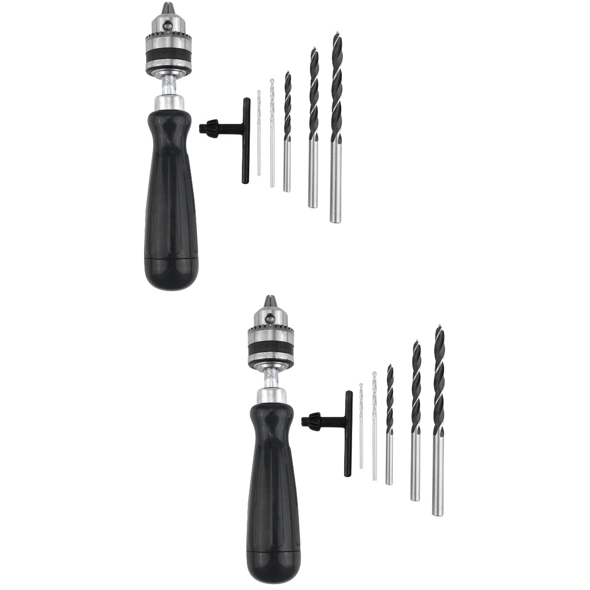 Masteelf 14 pcs Hand Drill Bits Set Manual Tool Pin with Chuck Key ...