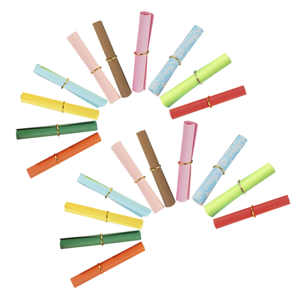 Masteelf 140pcs Mini Paper Scroll Colorful Wish Letter Paper Roll With ...