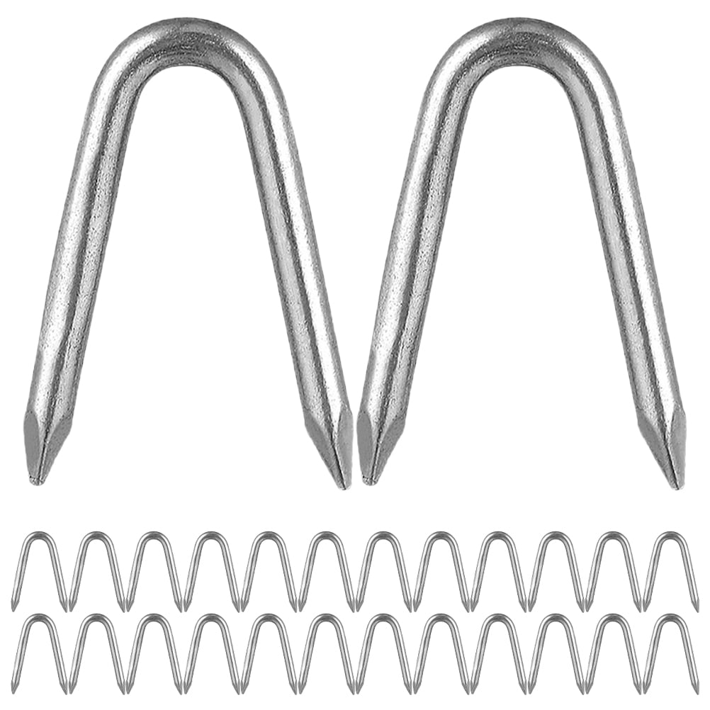 Masteelf 140pcs U Fence Securing Staples Iron Wire Fence Fasteners ...