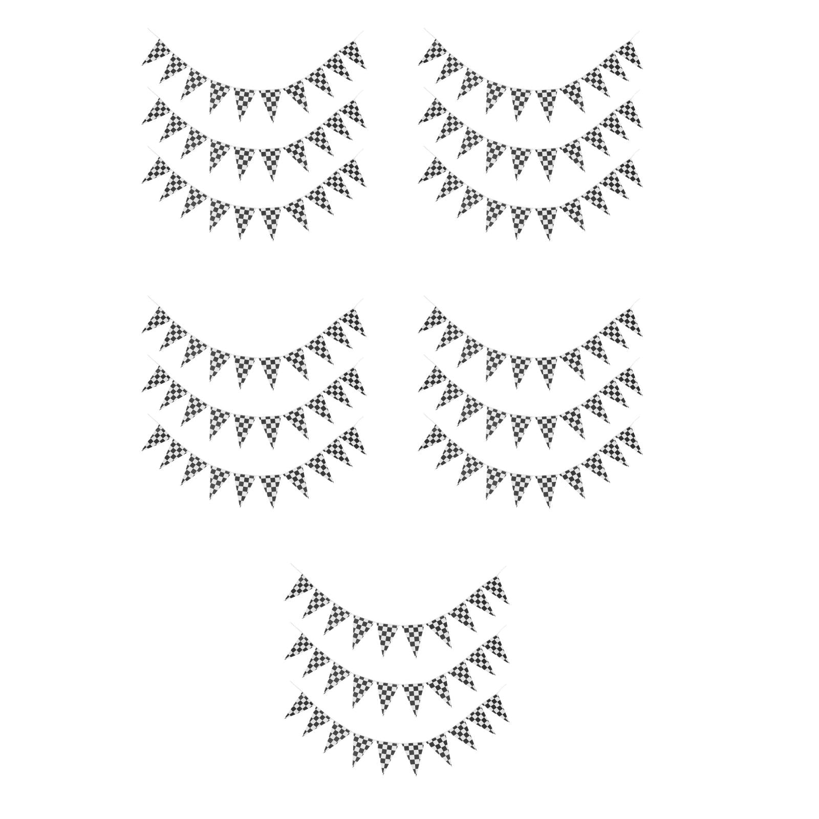 Masteelf 15 PCS Pennant Banner Checkered Racing Flag Triangle Flag ...