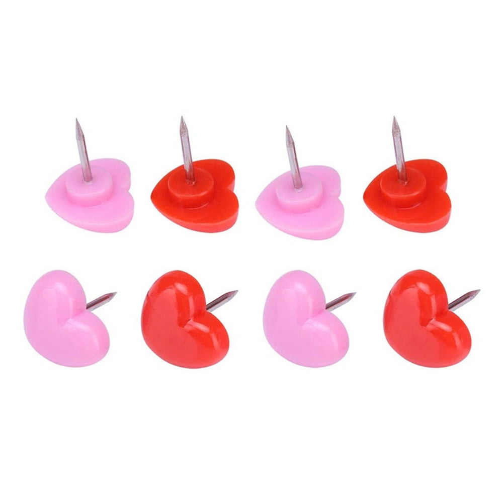 Masteelf 150 Assorted Heart Shape Map Tacks Plastic Push Pins for Home ...