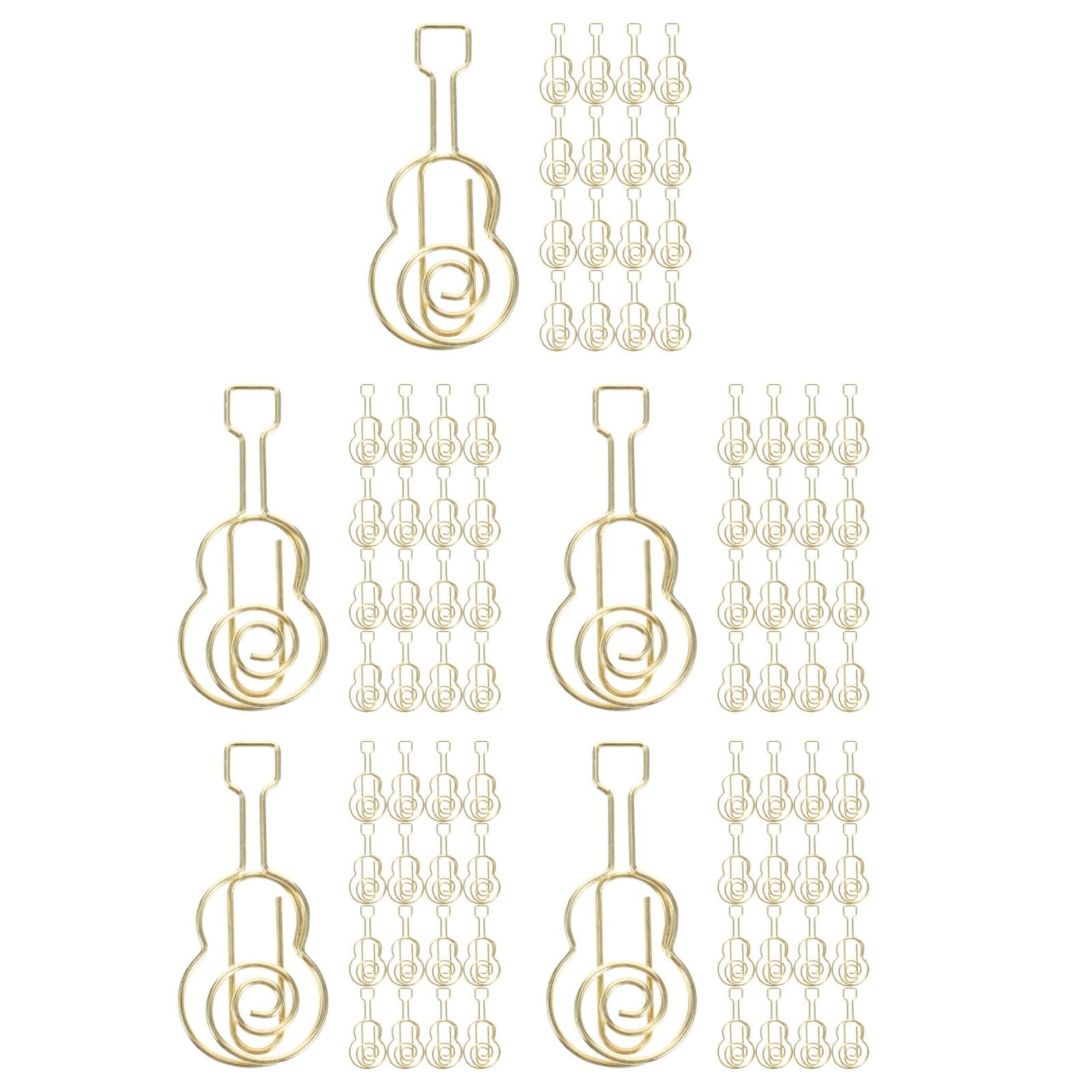 Masteelf 150 pcs Guitar Shape Paper Clips Mini Metal Paperclip Stylish ...