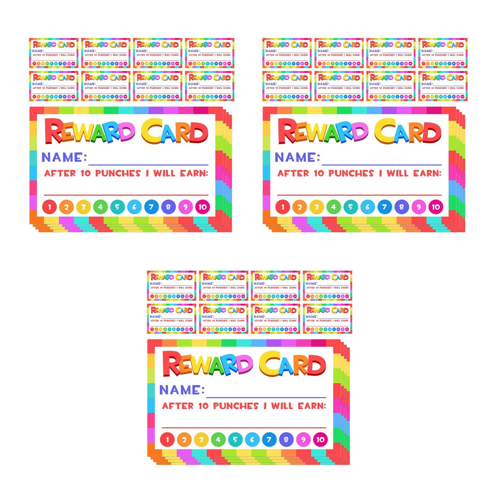 Masteelf 150 pcs Kids Reward Punch Cards For Classroom Punch Cards ...