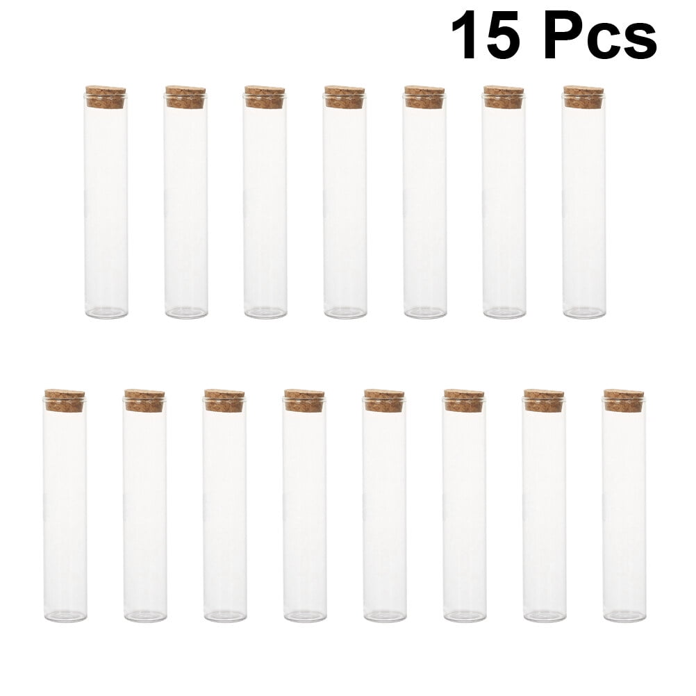 Masteelf 15pcs 80ml Transparent Glass Bottle Jar Tank Sealed Cans Food ...
