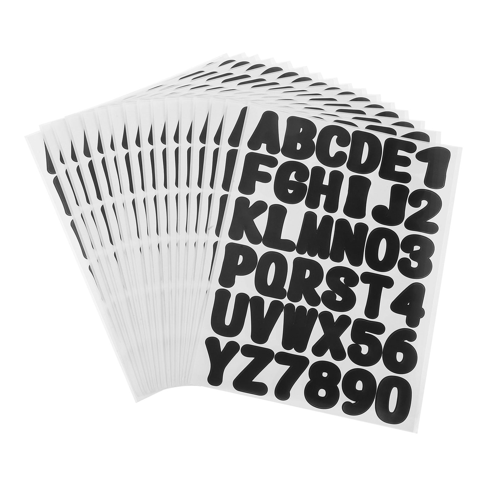 Masteelf 16 Sheets Black Self Adhesive Letter Stickers Address Number ...